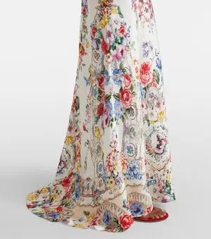 Camilla Embellished Floral Silk Maxi Dress