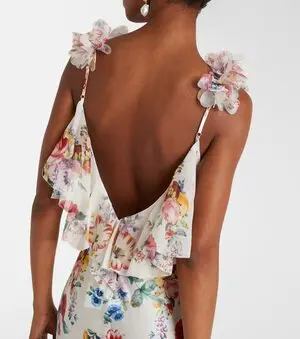 Camilla Embellished Floral Silk Maxi Dress