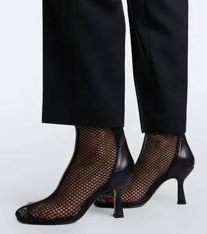 SOULIERS MARTINEZ Leather-trimmed Mesh Ankle Boots