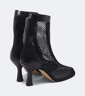 SOULIERS MARTINEZ Leather-trimmed Mesh Ankle Boots