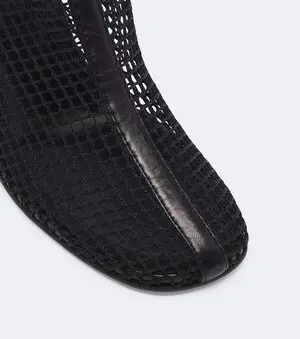 SOULIERS MARTINEZ Leather-trimmed Mesh Ankle Boots