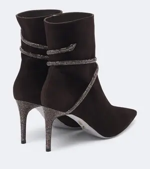 Rene Caovilla Embellished Suede Ankle Boots