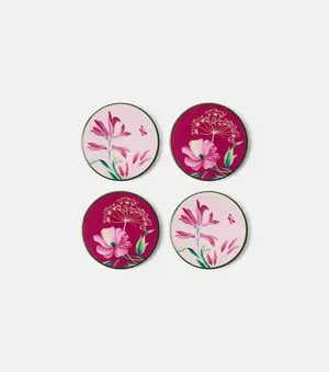 GINORI 1735 Florenza Porcelain Coasters Set Of 4 - Pink