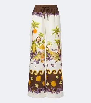 ALEMAIS Alémais Island Cove Printed Wide-leg Pants - Multicoloured