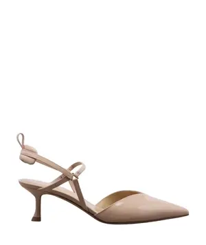 Fendi Slingback Patent Leather Pumps - Beige