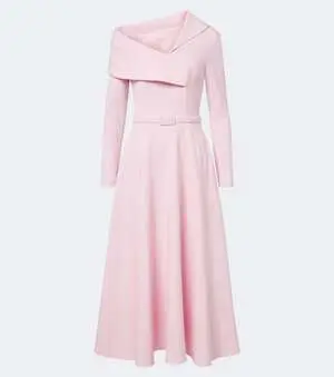 Safiyaa Odelle Asymmetric Crêpe Midi Dress - Pink