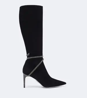 Rene Caovilla Embellished Suede Knee-high Boots