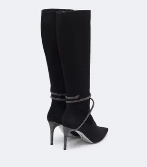 Rene Caovilla Embellished Suede Knee-high Boots