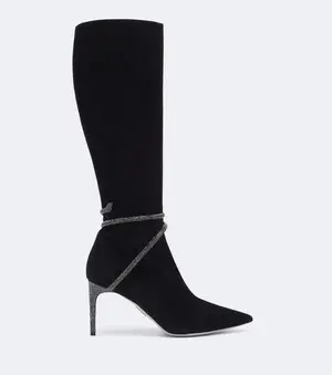 Rene Caovilla Embellished Suede Knee-high Boots