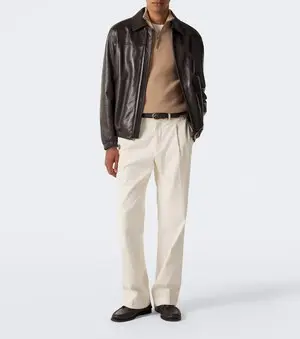 Canali Knitted Wool And Cashmere Zip-up Sweater