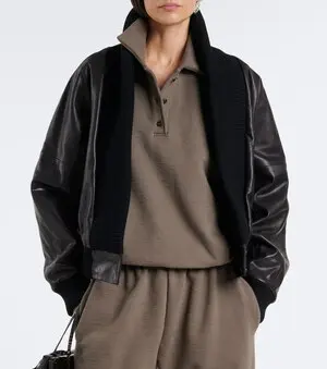 Magda Butrym Cotton-blend Fleece Polo Sweater
