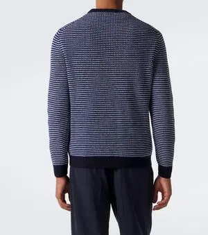 LARDINI Striped Wool And Cashmere Sweater