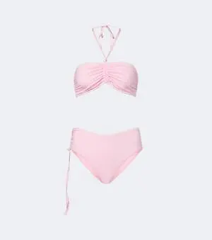 Balmain Ruched Bikini - Pink