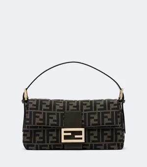Fendi Baguette Monogram Canvas Shoulder Bag - Brown