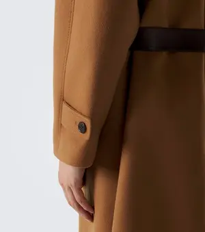 Saint Laurent Belted Wool Overcoat