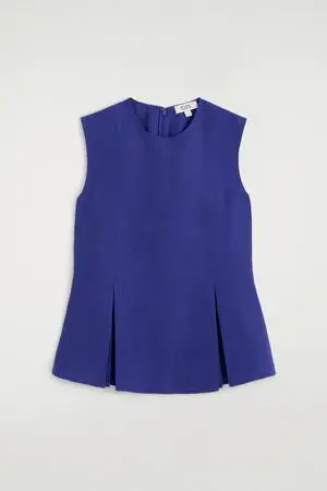 Cos Sleeveless Pleated Peplum Top - Blue