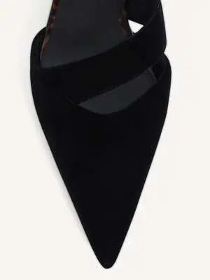 Balmain Velvet And Printed Patent Leather Mules