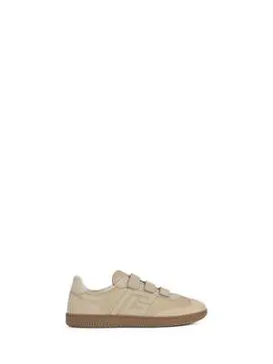 Balmain Swan Sneakers In Smooth Leather And Suede - Beige