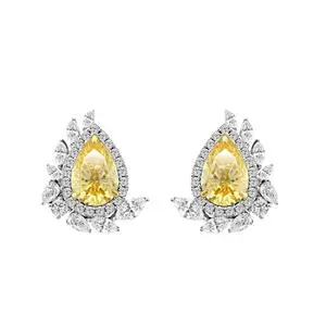 Arte Madrid Casa Real Imperial Statement Earrings - Yellow