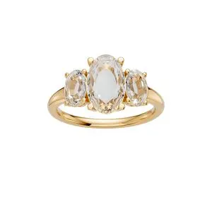 AYA FINE JEWELRY 1.65 Ctw Oval Lab Diamond Three Stone Engagement Ring In 14k Gold - Yellow