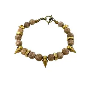 Rachel Nathan Neutrals / On Point: Crinoid Fossil Bracelet - Gold