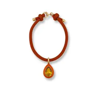MICHAEL NASH JEWELRY Lena Pear-shape Drop Necklace With Resin And Topaz Crystal - Orange