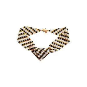 ILIANA ARRAZOLA Black / White / Gold Minimalist Deconstructed Necklace, Black And White - Black/white/gold
