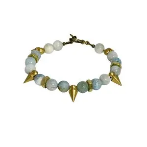Rachel Nathan Blue / Gold On Point: Aquamarine Bracelet - Blue/gold