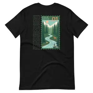 ANCHOR & CREW Field Notes Postmark Organic Cotton T-shirt - Black