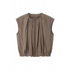 RUE LES CREATEURS Short Sleeved Zippered Vest