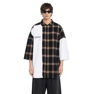 MYSIMPLICATED Brown Atelier Division Overshirt - Brown/white