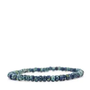 Shar Oke Neutrals & Green Czech Picasso Bracelet - Blue
