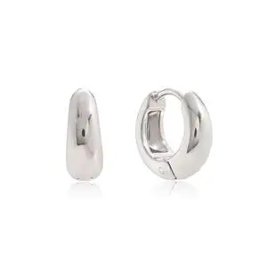 NAZZAR Mini Dome Hoop Earrings - Silver