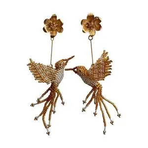 ILIANA ARRAZOLA Gold / Silver Hummingbird Earrings, Gold - Gold/silver
