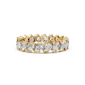 AYA FINE JEWELRY 14k Gold Full Eternity Oval Lab-grown Diamond Wedding Band - Yellow