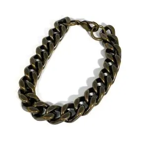 Rachel Nathan Grey / Black Thick Curb Slim Smoky Bracelet - Grey/black