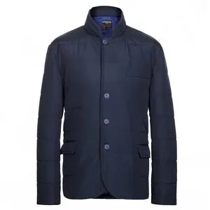 SERRAN LONDON Puffer Suit Jacket Navy - Blue