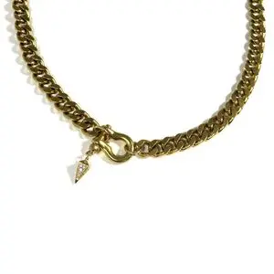 Rachel Nathan Shackle: Single Art Deco Drop - Gold