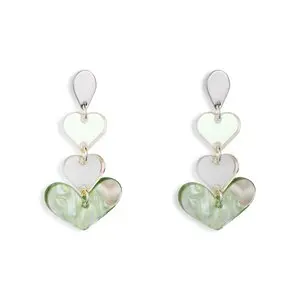 TOOLALLY Heart Shaped Drop Earrings