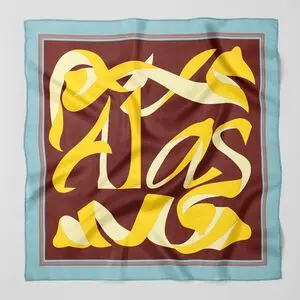 ALAS Brown / Yellow Maxi Silk Scarf Apeel - Brown/yellow