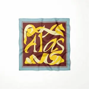 ALAS Maxi Silk Scarf Apeel - Brown/yellow