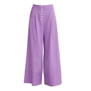 JULIA ALLERT Button Front Palazzo Trousers – Lilac