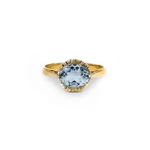 MARTELIÈ Ring, Synthetic Aquamarine, Brilliant Cut - Gold