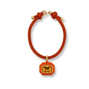 MICHAEL NASH JEWELRY Lena Resin Octagon And Topaz Crystal Pendant Necklace - Orange