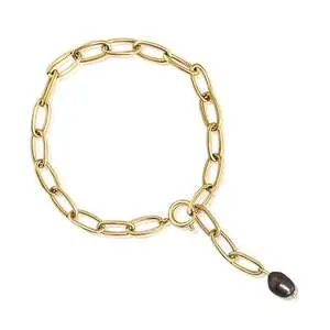 MICKEY'S GIRL Gold / Black Paperclip Black Pearl - Gold/black