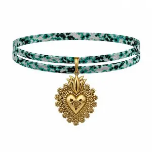 JUNIE Blue / Gold The Sienna Choker Amalie - Blue/gold