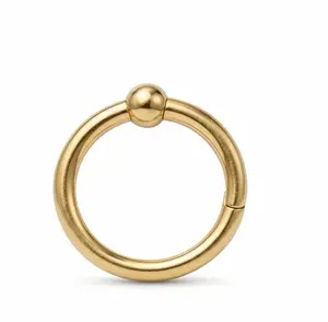 Zahav Jewelry 10k Solid Clicker Hoop With Ball Accent - Gold