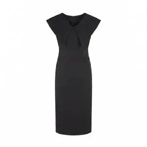 MODENAIRE Wide Collar Midi Sheath Dress