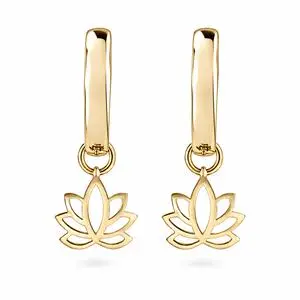 ZOHREH Lotus Flower Hoop Earrings 9k - Gold