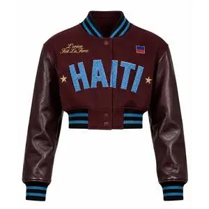 COOL CREATIVE Haiti Cropped Varsity Jacket